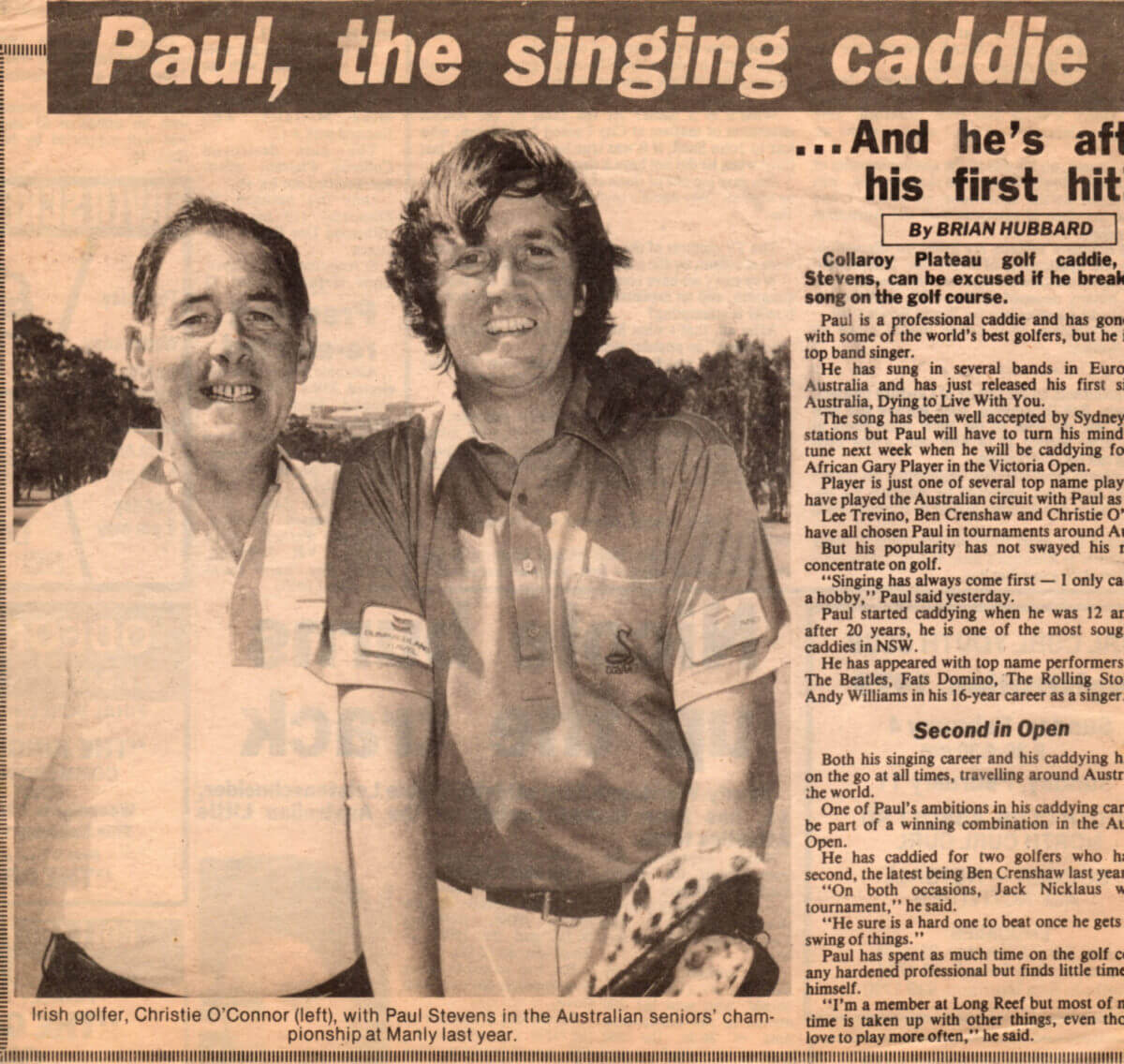 Meet ‘The Singing Caddie’ – a man who once won a talent competition ...